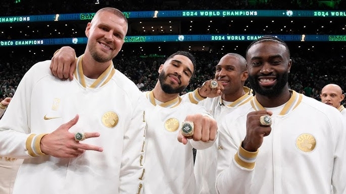 Jayson Tatum, Celtics celebrate Ring Night 2024 with resounding win ...